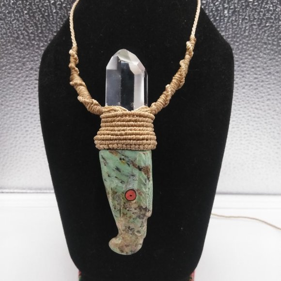 Jewelry | Mystical Necklace Woven In Macrame Thread And Natural Stone ...
